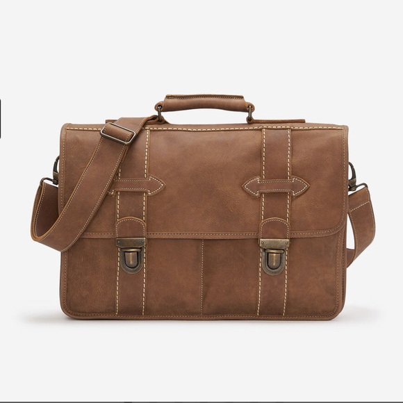 Bags | Roots Grad School Tribe Brown Leather Messenger Bag | Poshmark